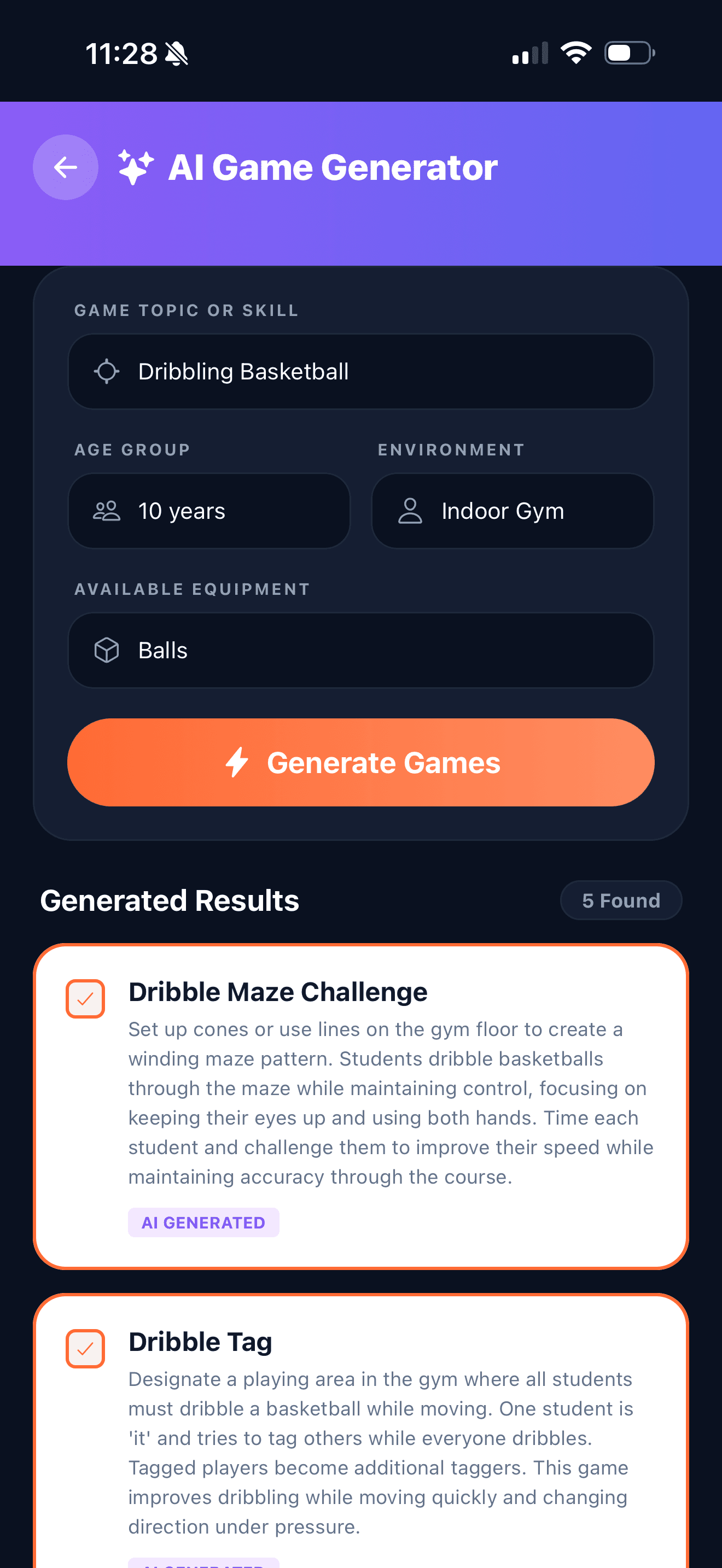 PE Games — Never be stuck for a game again.