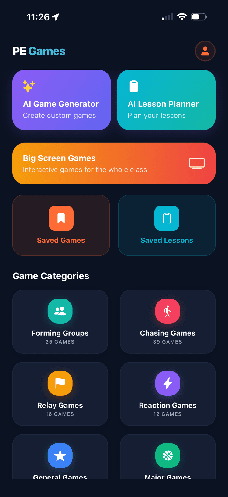 PE Games — Never be stuck for a game again.